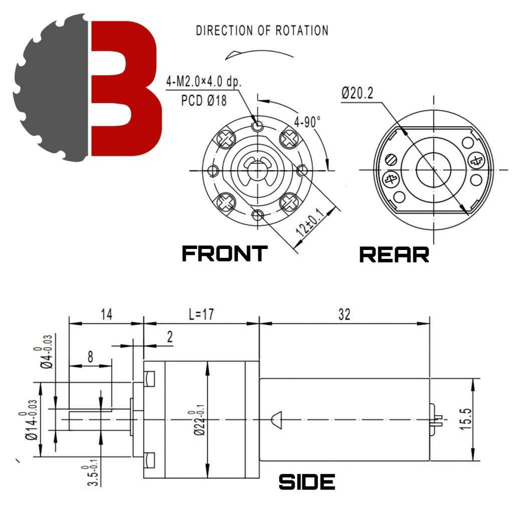 BBB Beetleweight Planetary 22mm Gearmotor v2 – BBB Shop